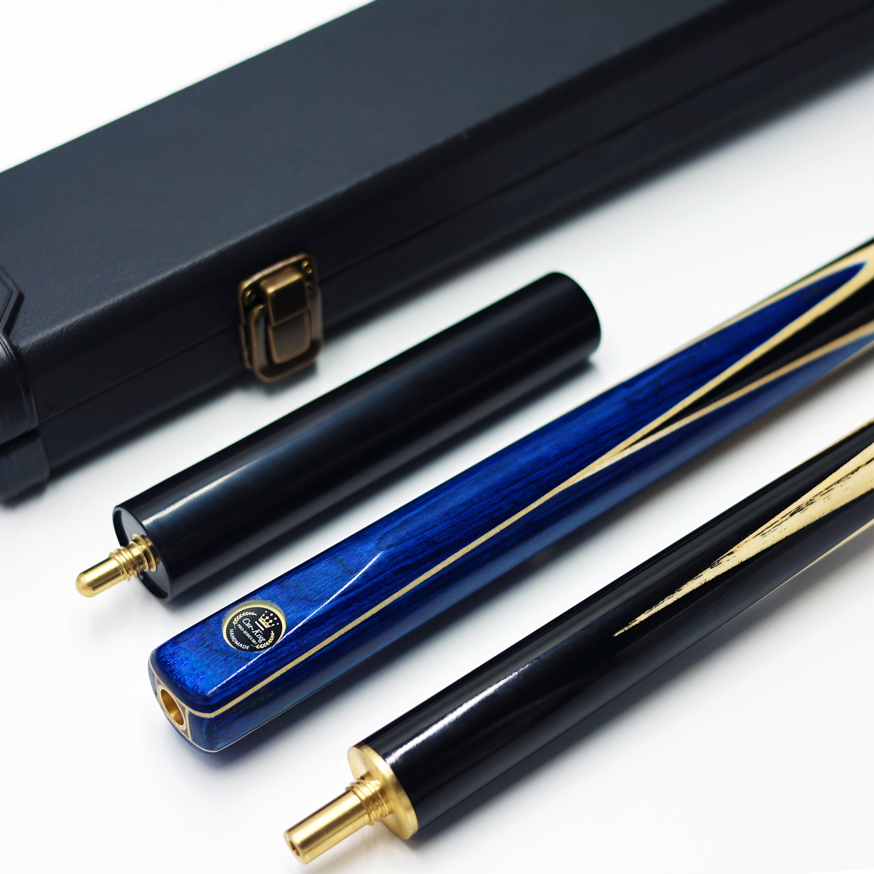 Cue-King Snooker Pool Cue 57" Handcrafted Pro Series Blue 3/4 Jointed