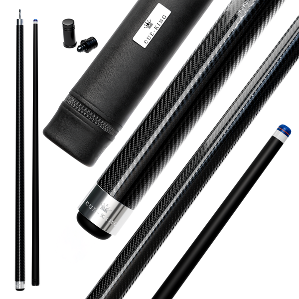 Cue-King Pool Cue Military-Grade Carbon 58” 18oz 2 Piece with 12.5mm P